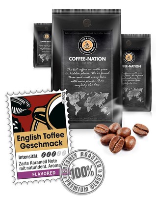 Kaffee ENGLISH TOFFEE aromatisiert von Coffee-Nation, 500g Bohnen | eBay.de