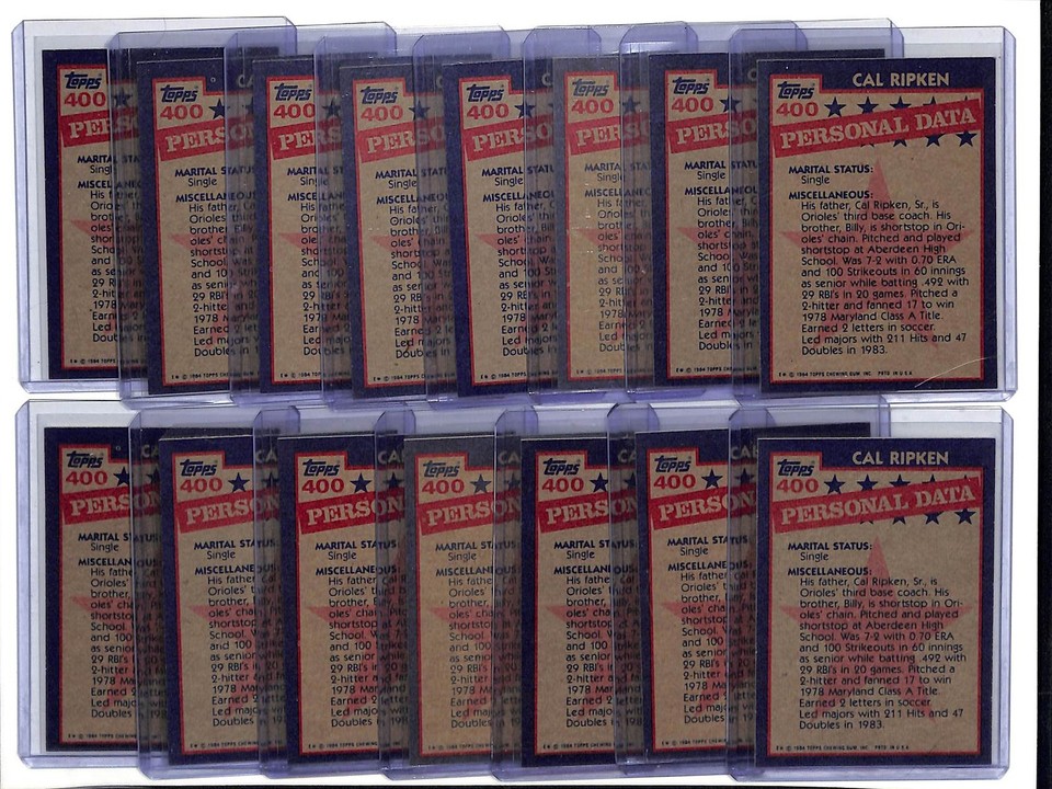 (15) Lot 1984 Topps Cal Ripken Jr. All-Star #400 Baltimore Orioles | eBay