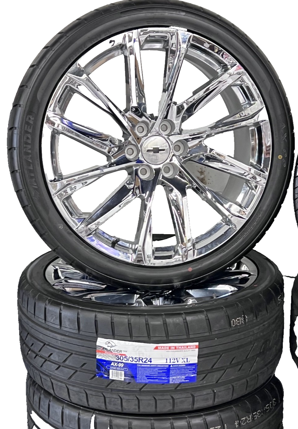 24" OEM BLACK RST Trailboss Chevy LTZ GMC Cadillac Wheels Rims Tires ...