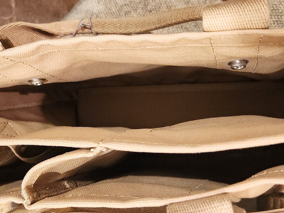 Porter International BLOCKER Taupe Cotton Canvas Handbag Khaki Shoulder ...