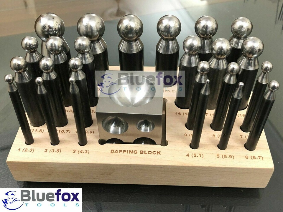 Doming Block And Punch Set 25Pcs 56Pcs Swage Block Punch Set 16 Pcs | eBay