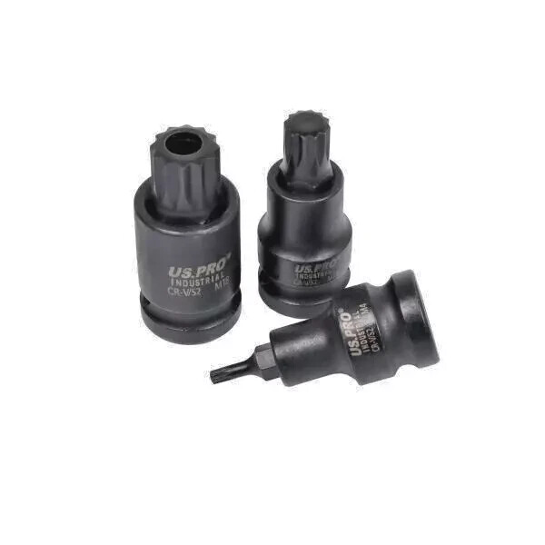 US PRO Industrial Impact Spline Bit Socket Set 1/2 Drive M4 - M18 3435 ...