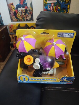 Imaginext The Penguin Copter + Figure Age 3-8 DC Super Friends Fisher ...