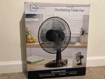 Mainstays FT30-8MBB 12" Oscillating Table Fan - Black 839724016611| eBay