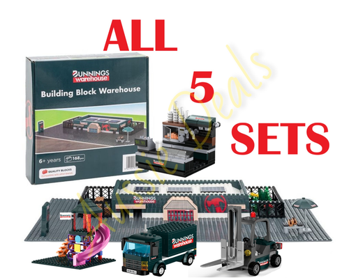 All 5 Bunnings building block sets limited edition Lego Cafe Truck ...