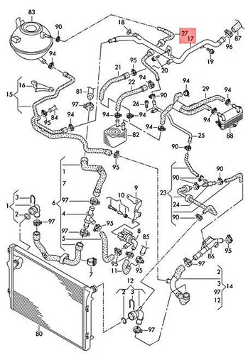 Neuf Audi VW Skoda Seat A1 A3 Cabriolet Durite Circuit 03L121065F ...