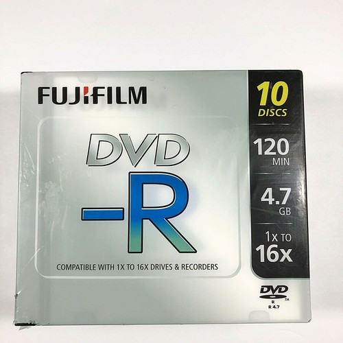 FUJIFILM DVD-R 10 Discs 4.7GB 1x16x With Jewel Cases 74101695786| eBay