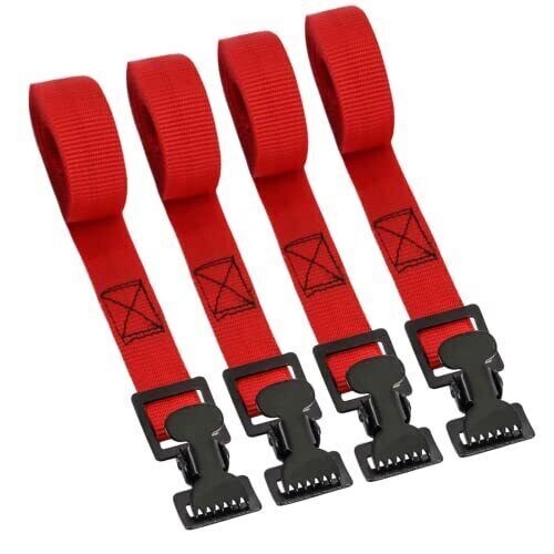 4pk 1" x 5-1/2ft JUST Clip All-Purpose Lashing Strap Alligator Thumb ...