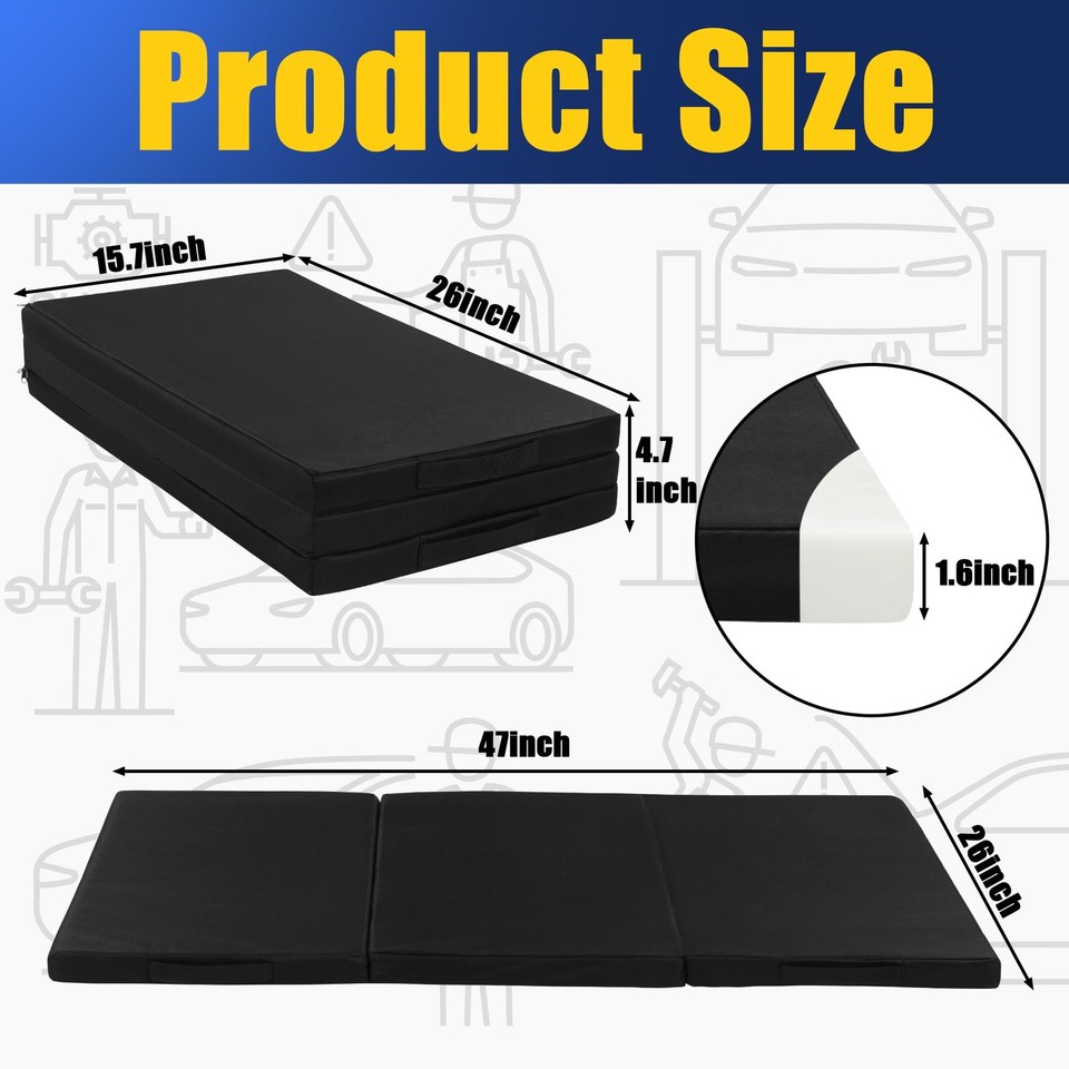 Foldable Mechanic Mat Extra Thick Foam Cushioning Mat with Carrying ...