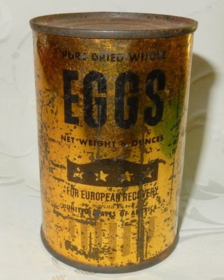 WW2 USA RATION TIN SEALED DRIED EGGS FOR EUROPEAN RECOVERY UNITED ...