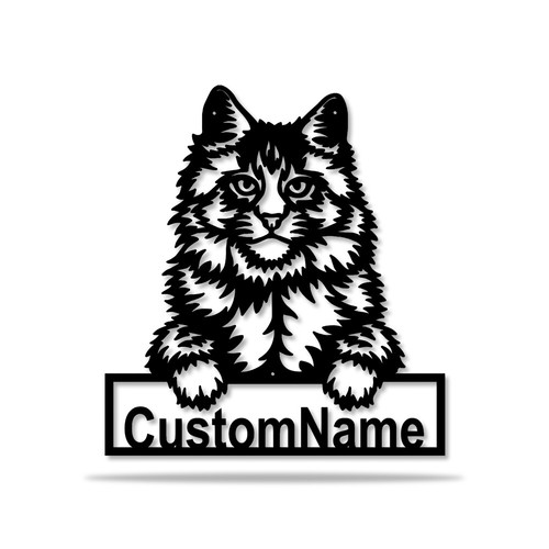 Personalized Maine Coon Cat Metal Signs, Maine Coon Wall Art Decor ...