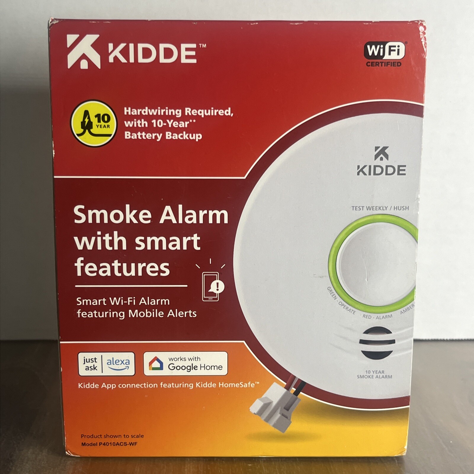 Kidde Smoke Alarm with Smart Features Model P4010ACS-WF Backup Battery ...