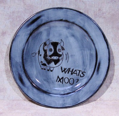 Side Plate "WHAT'S MOO" by a Local Arizona Artist | eBay