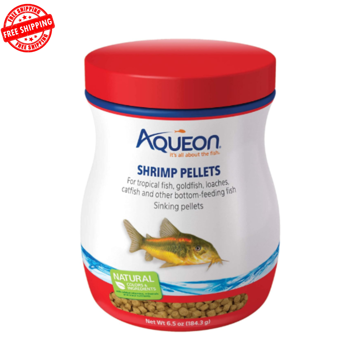Aqueon Shrimp Pellets Sinking Food for Tropical Fish, Goldfish, Loaches ...