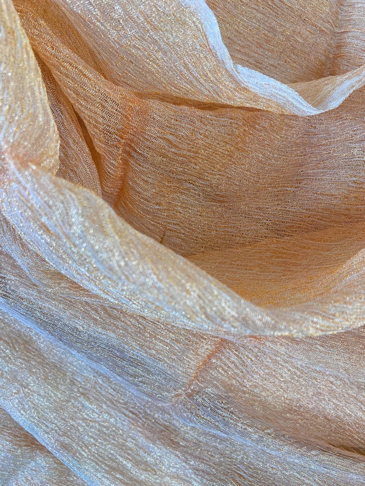 Silk poly metallic Crinkled Organza Fabric, 30” wide, sold by the yard ...