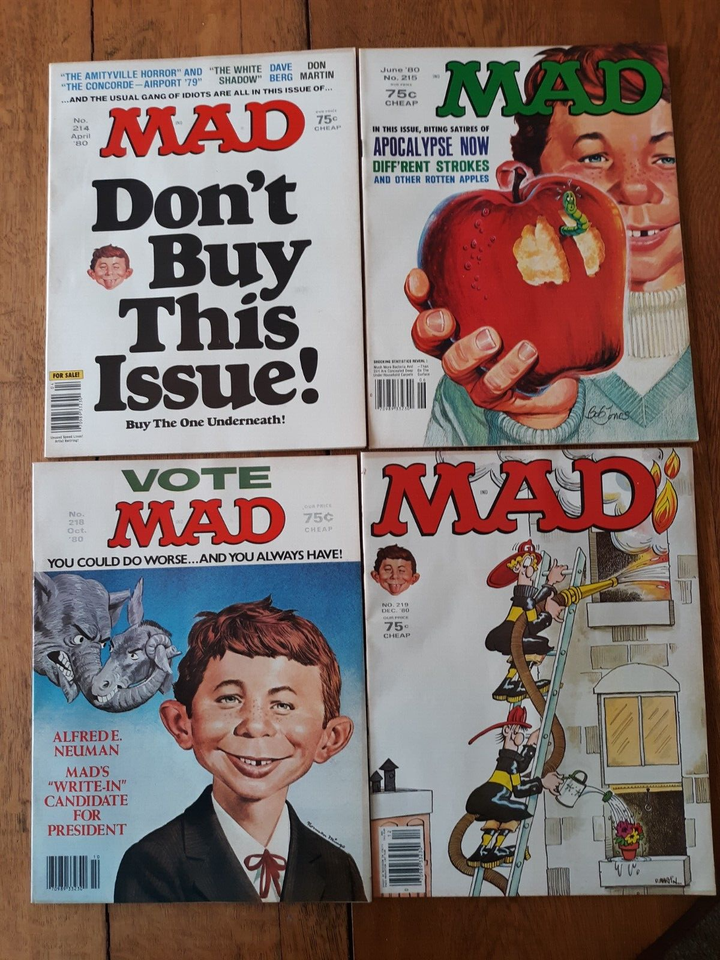 8 complete yr. issues 1980 Mad Magazine Vote Alfred E. Newman Alien ...