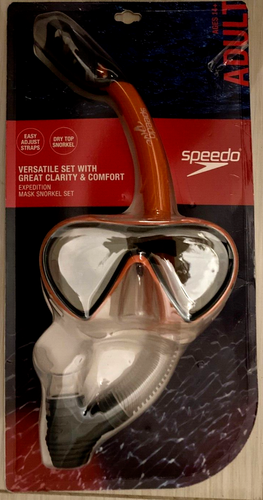 Speedo Adult Expedition Mask & Snorkel Set Oriole/Grey for sale online ...
