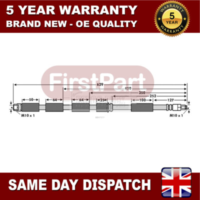 Fits BMW X5 X6 2.0 D 3.0 4.4 4.8 FirstPart Front Brake Hose 34306887451 ...