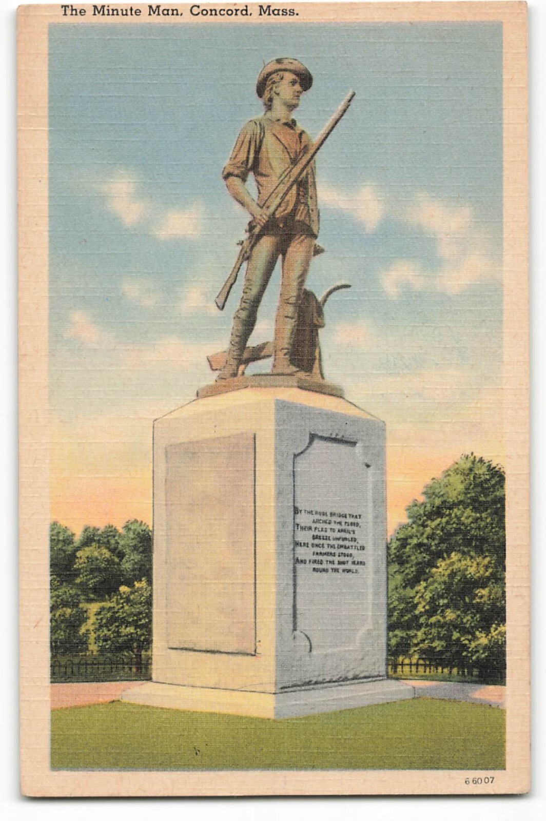 Postcard 1943 The Minute Man, Concord, Mass VTG VPC03. | eBay