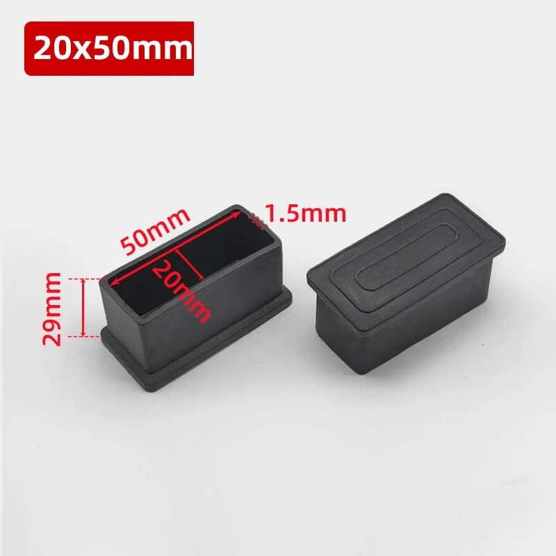 Square Chair Leg Caps Anti-Slip Rubber Chair Tips Table Chair Floor ...