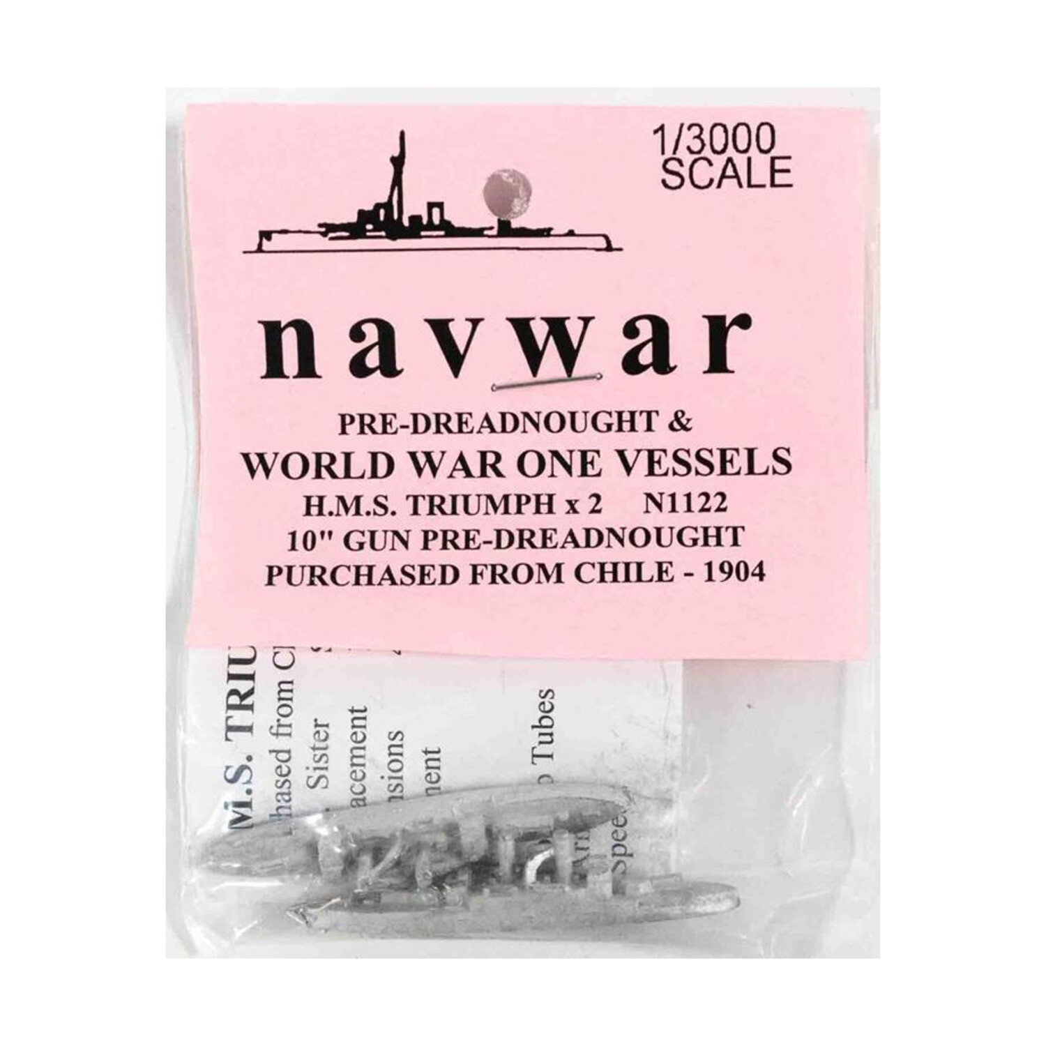 NavWar WWI Naval Mini 1/3000 HMS Triumph 10" Gun Pre-Dreadnought (190 ...
