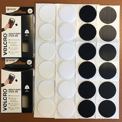 Velcro Heavy Duty Self Adhesive Stick on large discs coins 45mm in ...