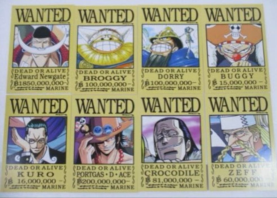 One Piece Anime 10th Anniversary Wanted Poster BOX Postcard 48-piece ...