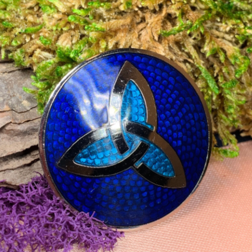 Enamel Trinity Knot Brooch Irish Scottish Wiccan Pagan Welsh Ladies Pin ...
