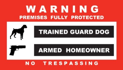 Trained Guard Dog + Armed Homeowner Security Stickers / 6 Pack + FREE ...