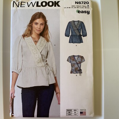 NEW LOOK 6720 SIZE 6-18 MISSES' TOPS EASY 2 Designs Wrap UNCUT | eBay