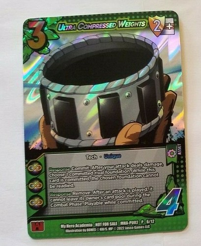 ULTRA COMPRESSED WEIGHTS MY HERO ACADEMIA FOIL PROMO CARD # MHA-PU02 6/ ...
