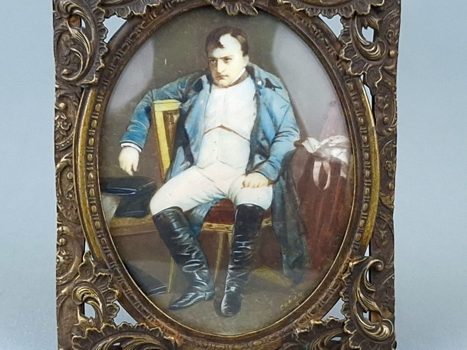 Antique framed miniature portrait of Napoleon, 19thC | eBay