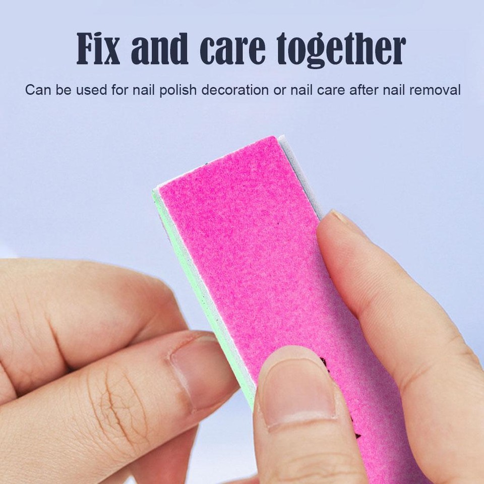 4In1 Nail Buffer Block Fine Grit Smooth Polish&Shine Remove Ridges Nail ...