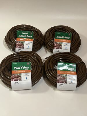 4 Set Rain Bird Plastic Drip Irrigation Emitter Tubing 1/4 in. x 50 ft ...