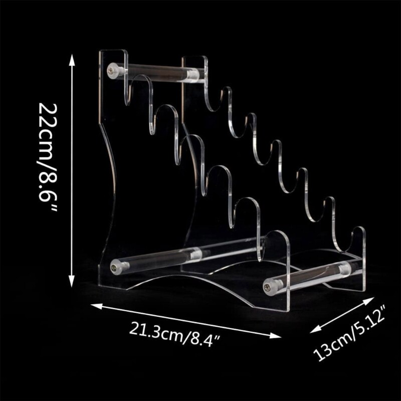 Transparent Knife Display Stand Acrylic Cutlery Block Holder 6 Slot ...