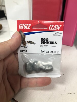 Eagle Claw Egg Sinkers - 3/4 Oz Lead Weights (3 Per Pack) | eBay