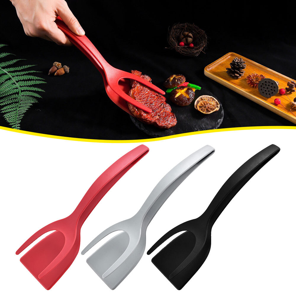 Non Stick Grip Flipper Pancake Fried Egg Spatula Clamp Turner Tong VP ...