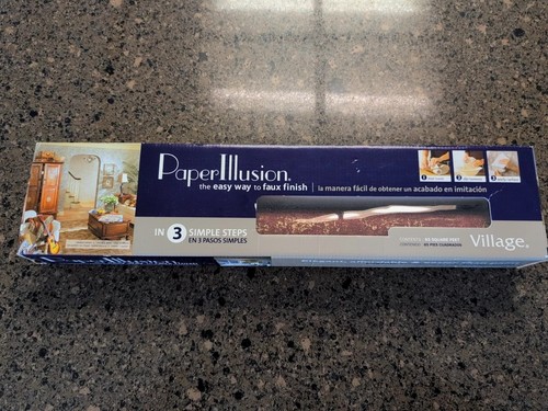 Paper Illusion Village Faux Finish Tuscan Red W Script Wallpaper 85 SF ...