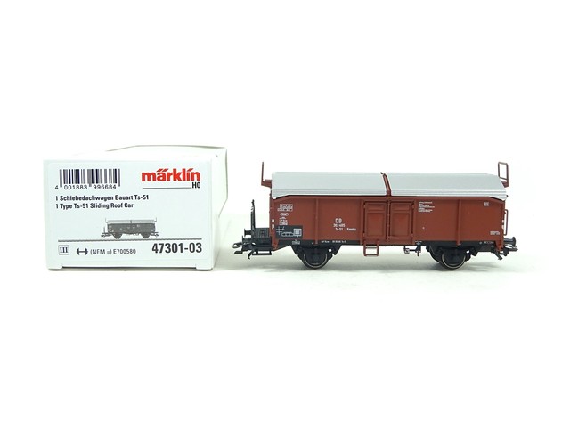 Güterwagen Schiebedach-/Schiebewandwagen DB Tes-t-51 Märklin H0 47301 ...