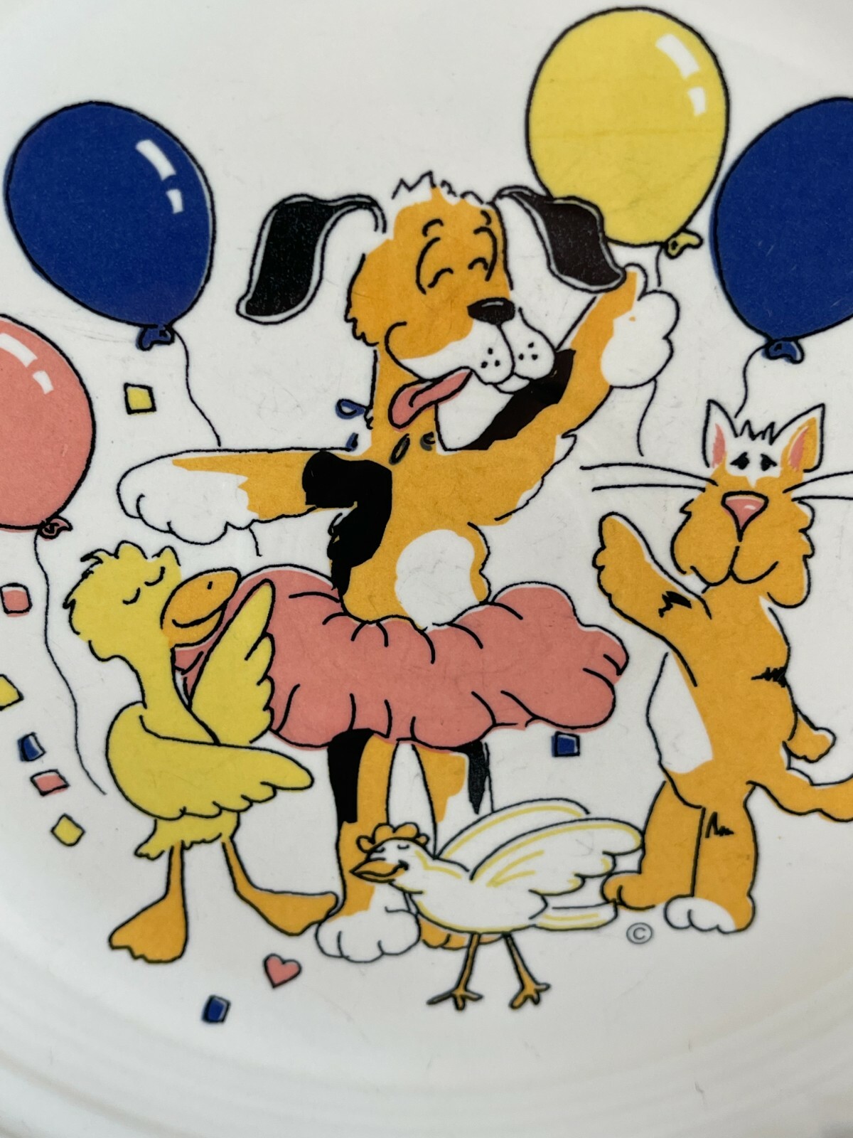 Fiestaware Party Animals Lunch Plate Fiesta White Exclusive 9 inch ...