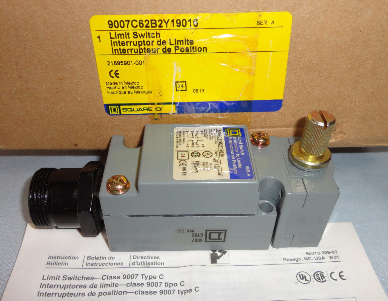 Square D 9007C62B2Y19016 Limit Switch with 9 Pin Connector 9007-C62B2 ...