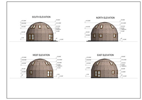 MOON HOUSE 26’ DIAM DOME FRAMING KIT PREFAB WOOD PRE-CUT DIY HOME FRAME ...