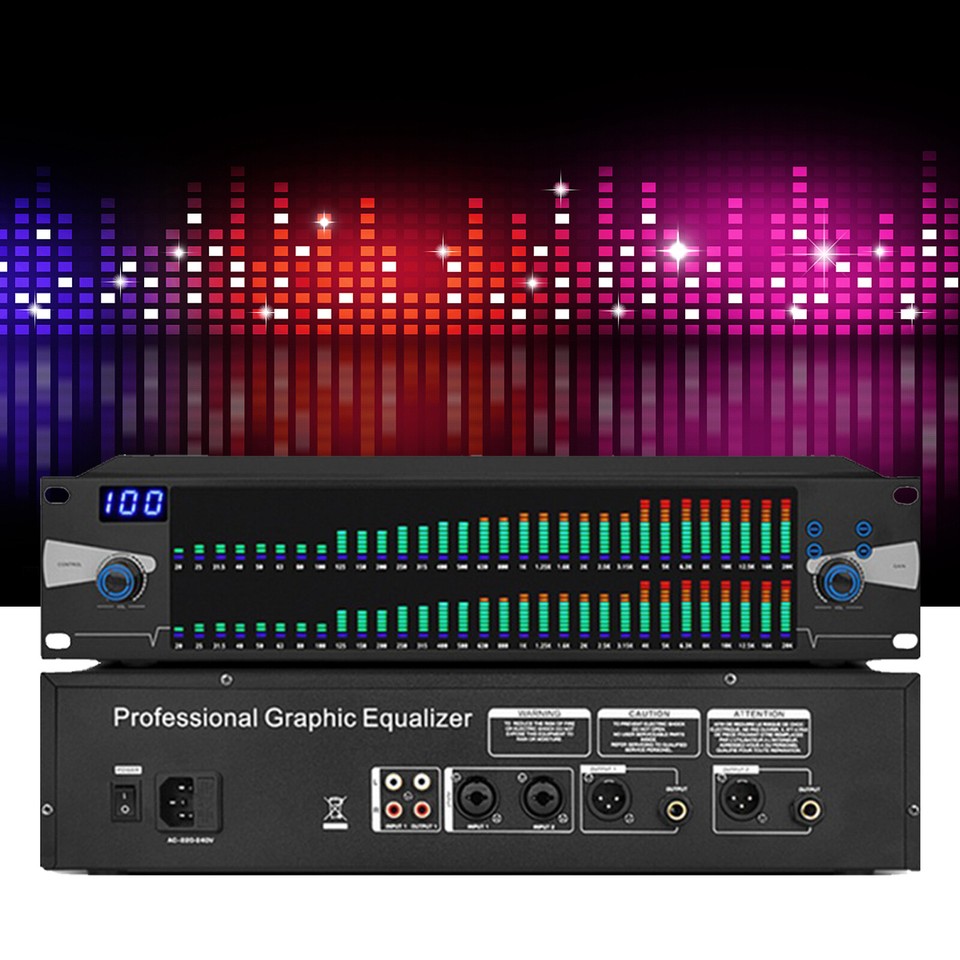 Professional Graphic Equalizer Digital Equalizer Dual 31-Band Spectrum ...
