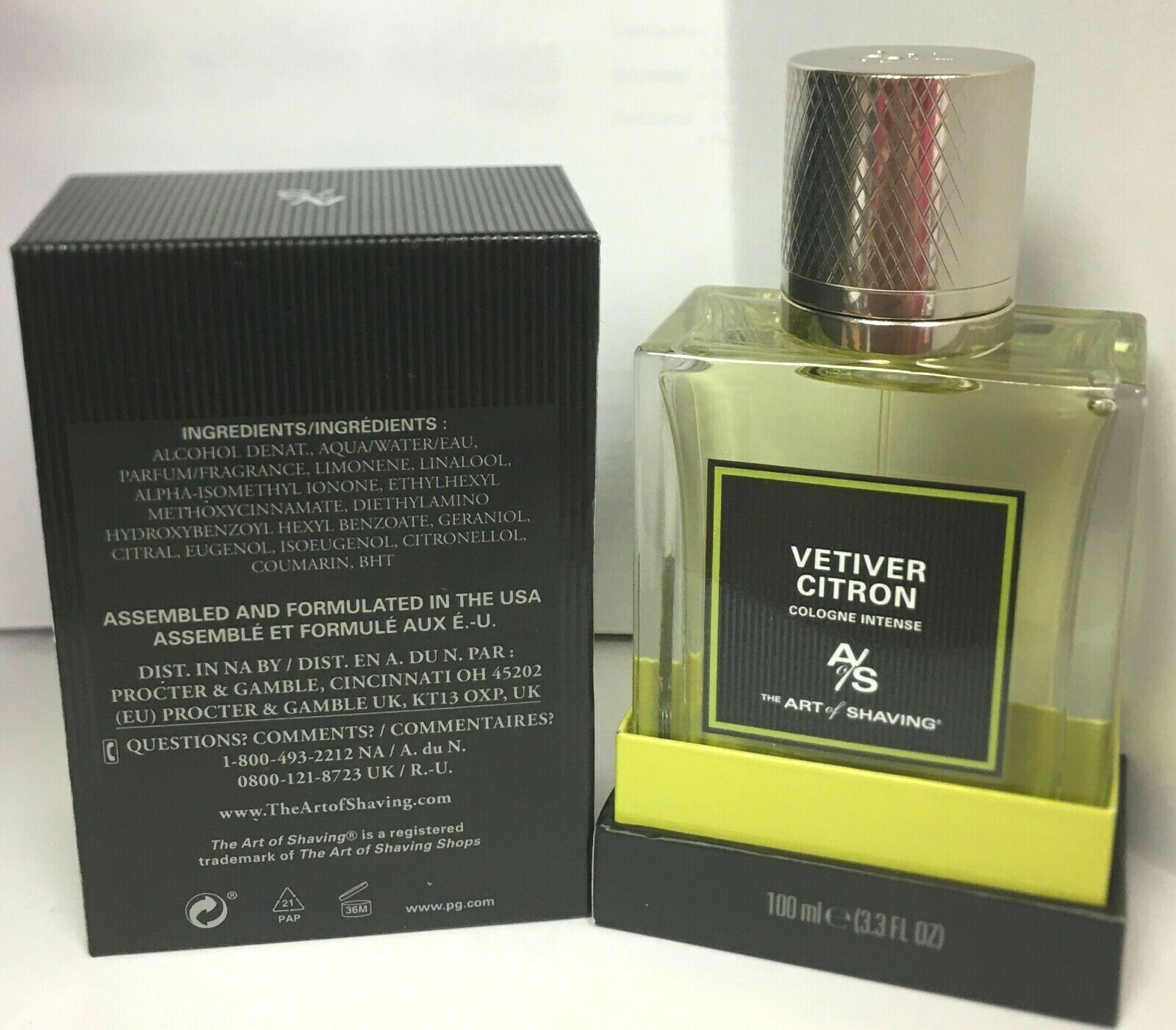 The Art of Shaving Cologne Intense Vetiver Citron For Men 3.3oz/100ml ...