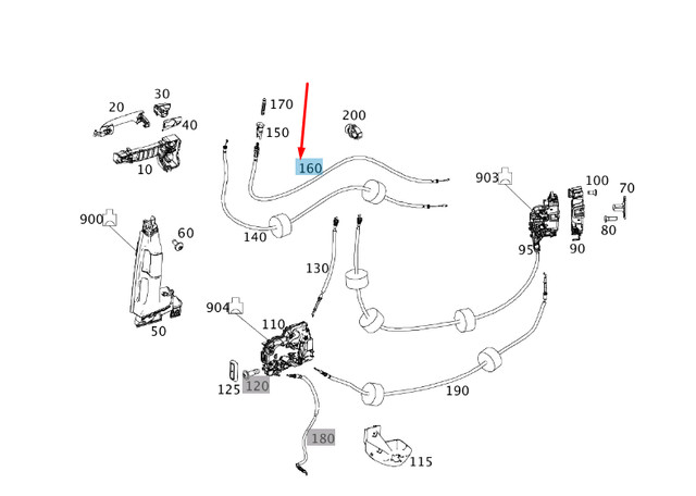 MERCEDES-BENZ VITO Tourer W447 2017 Door Lock Cable A4477603600 for ...