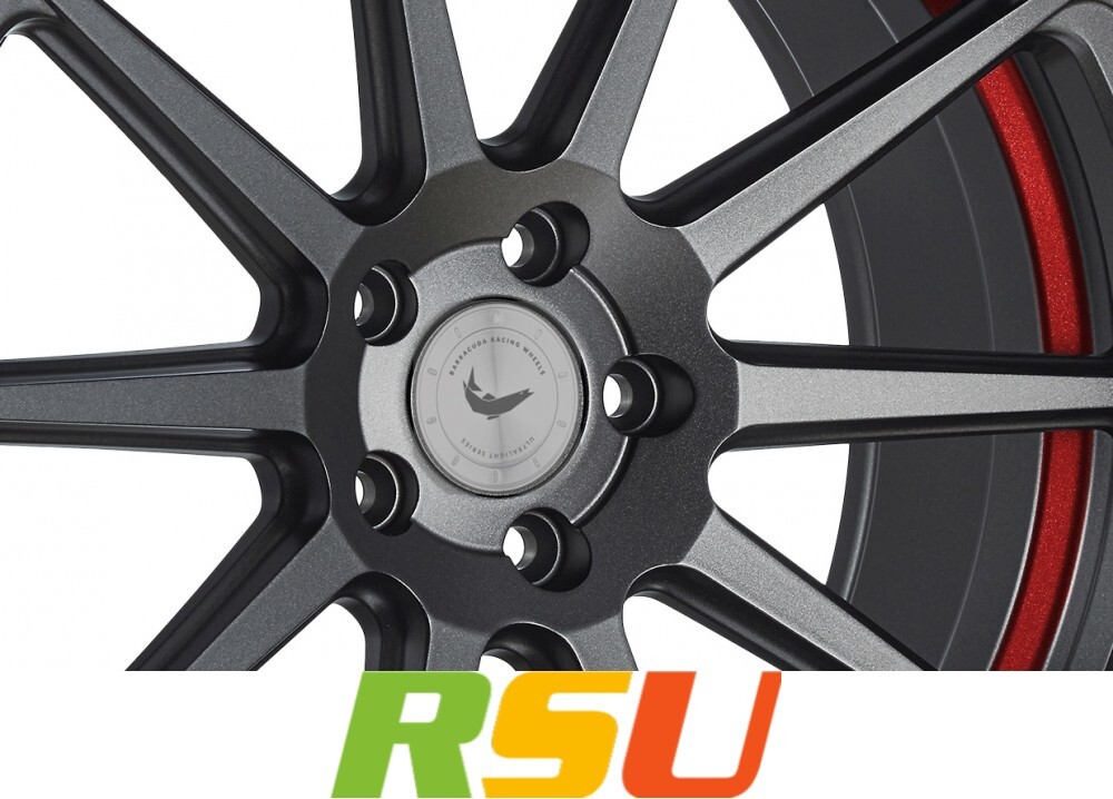 Barracuda Project 2.0 mattgunmetal / Undercut Color Trim rot 8.5x19 ...