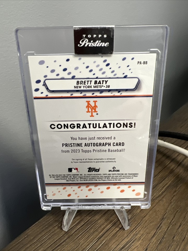 2023 Topps Pristine Brett Baty Rookie RC Auto Autograph #PA-BB New York ...