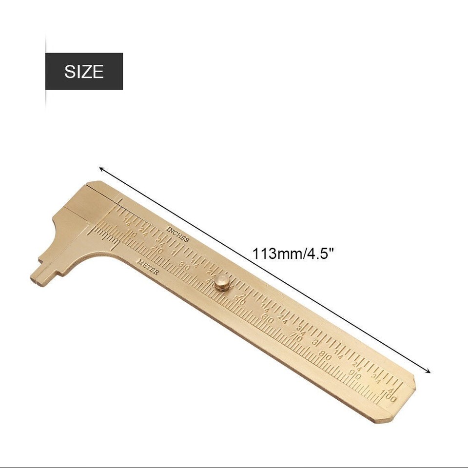 2pcs Brass Scale 80/100mm Sliding-Gauge Vernier Caliper Ruler Measuring ...
