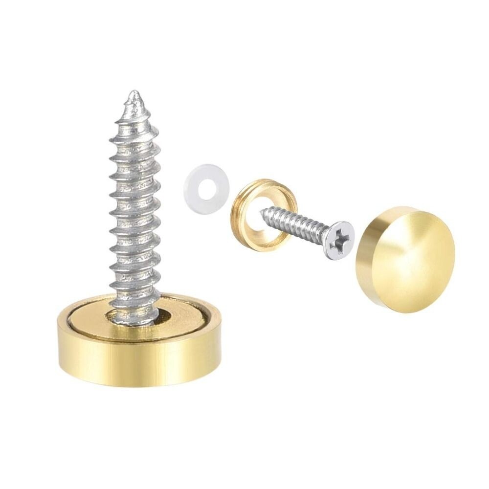 8pcs Brass Mirror Fasteners Cover 12mm Screws Caps Mirrors | eBay