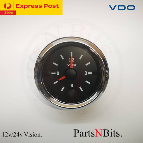 VDO VISION 52mm 12v or 24v ANALOGUE CLOCK WITH CHROME BEZEL BRAND NEW ...